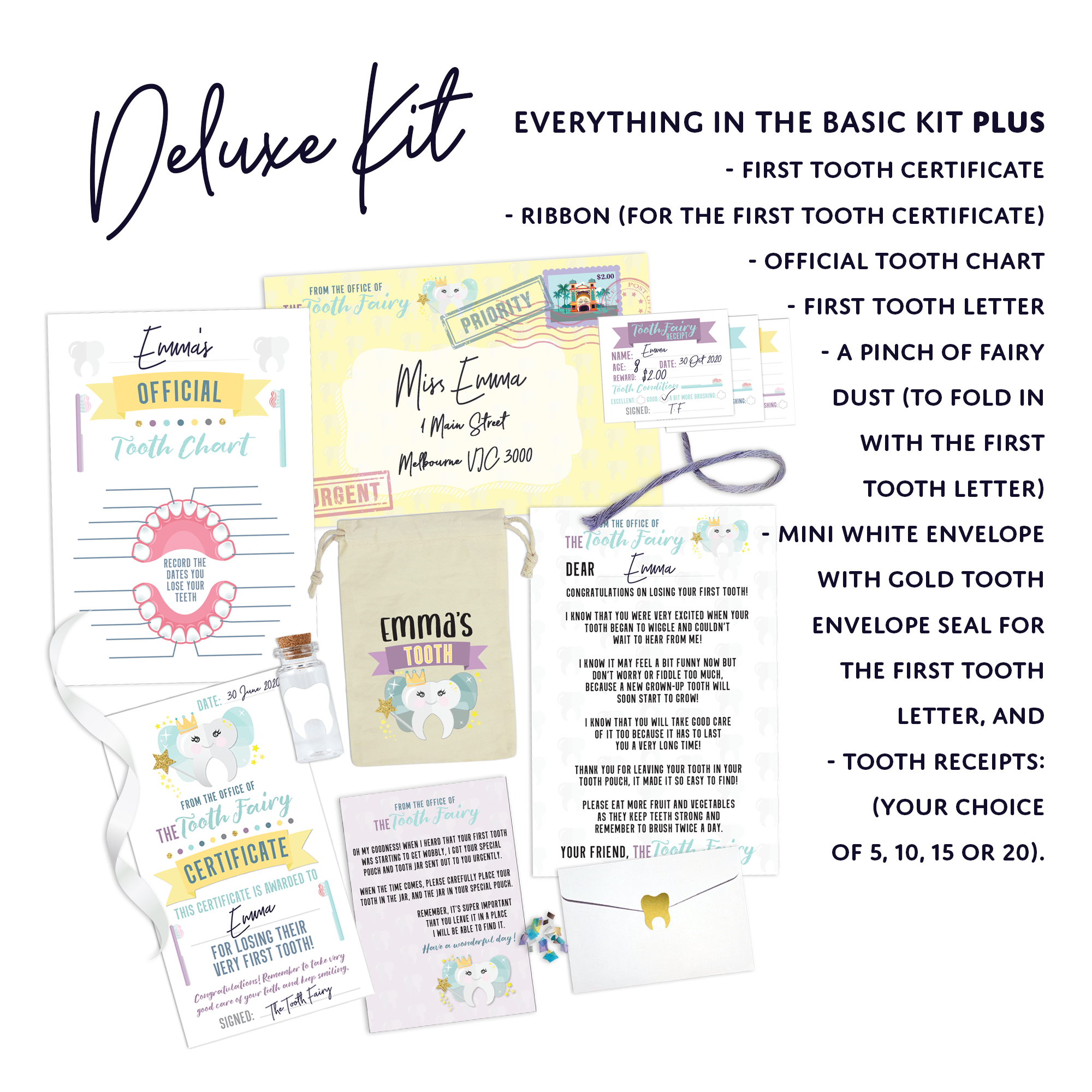 Personalised Tooth Fairy Kits (Shipping Included)* – Melli Bee Designs